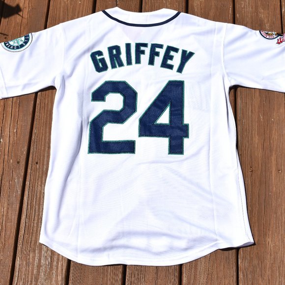 Mariners | Shirts | New Ken Griffey Jr 24 Seattle Mariners White Home ...